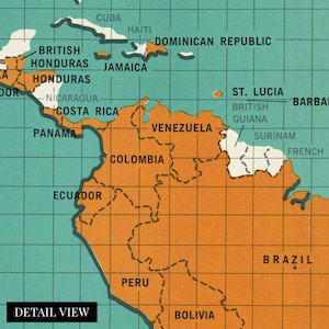 1966 Map of Peace Corps Around the World - Vintage Map of Peace Corps ...