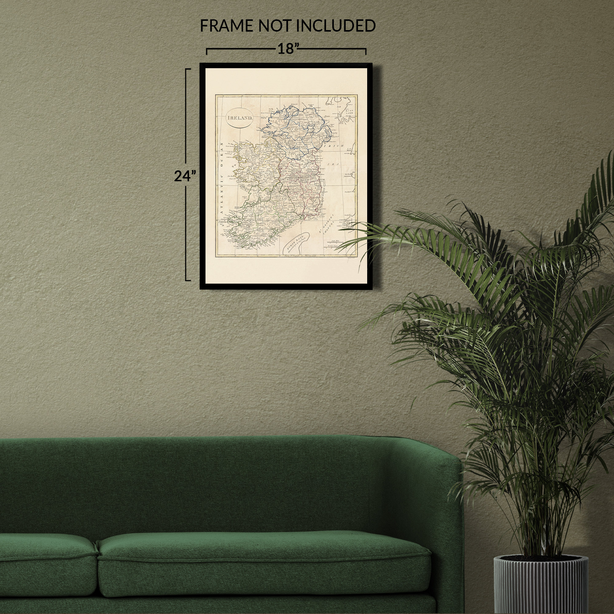 1799 Ireland Map Poster - Vintage Map of Ireland Wall Art - Historic ...