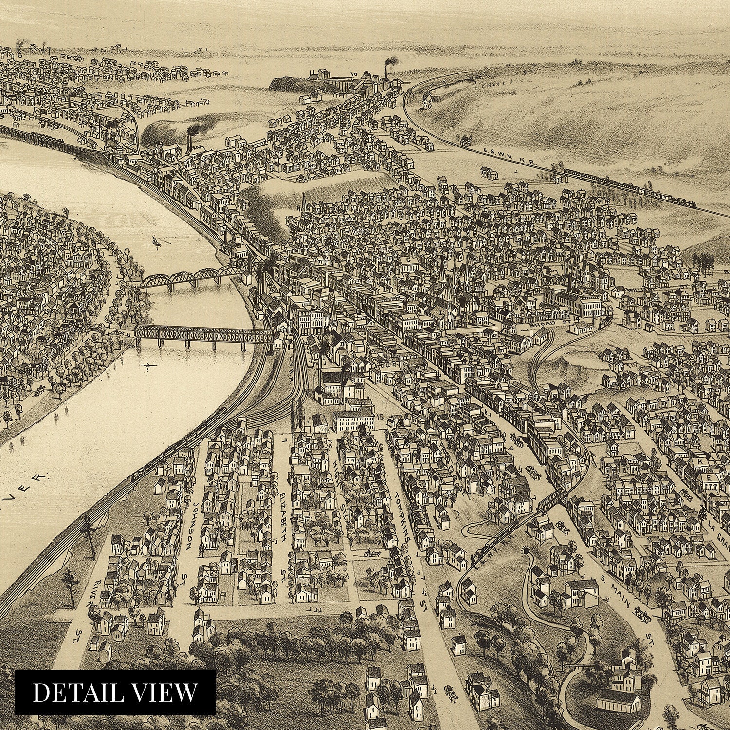 1892 Map of Pittston and West Pittston Pennsylvania - Vintage ...