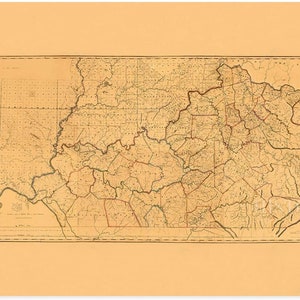 1818 Kentucky State Map From Actual Survey Vintage Map of Kentucky Wall ...