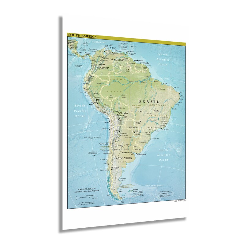 2021 South America Map Poster - South America Wall Map - Map of South ...