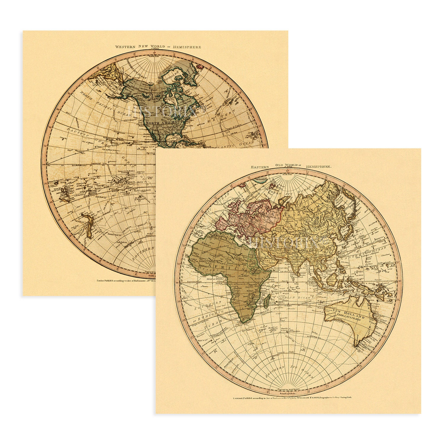 Eastern And Western Hemisphere Map