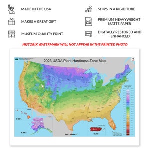 2023 USDA Plant Hardiness Zone Map Poster - USDA Hardiness Zone Map ...