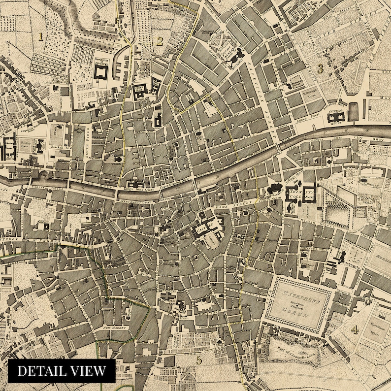 1797 Dublin Ireland Map Old Map of Ireland History Map of - Etsy