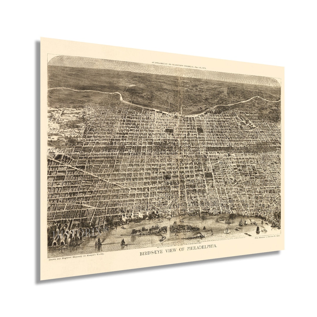 1872 Map of Philadelphia Pennsylvania - Vintage Map of Philadelphia ...