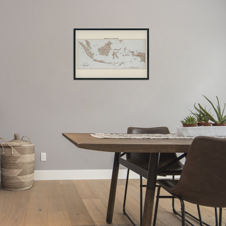 1957 Map of Indonesia Vintage Map Indonesia Wall Art Old - Etsy