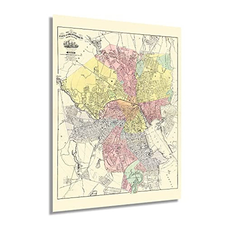 1899 Map of Providence Rhode Island - Vintage Providence Map - Bird's ...