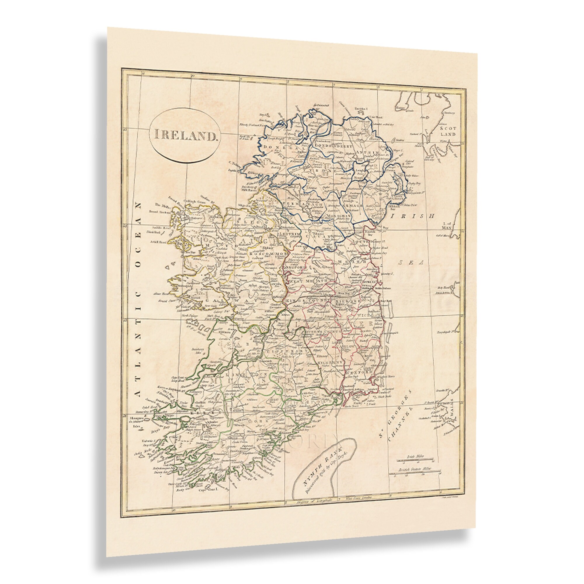 HISTORIX Vintage 1799 Ireland Map Poster Vintage Map of Ireland Wall ...