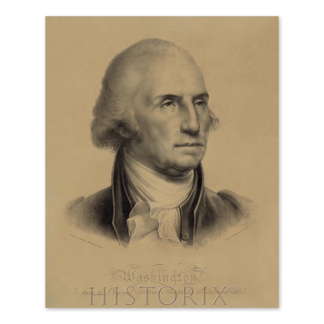 1827 George Washington Portrait Photo Painted by Rembrandt Peale ...
