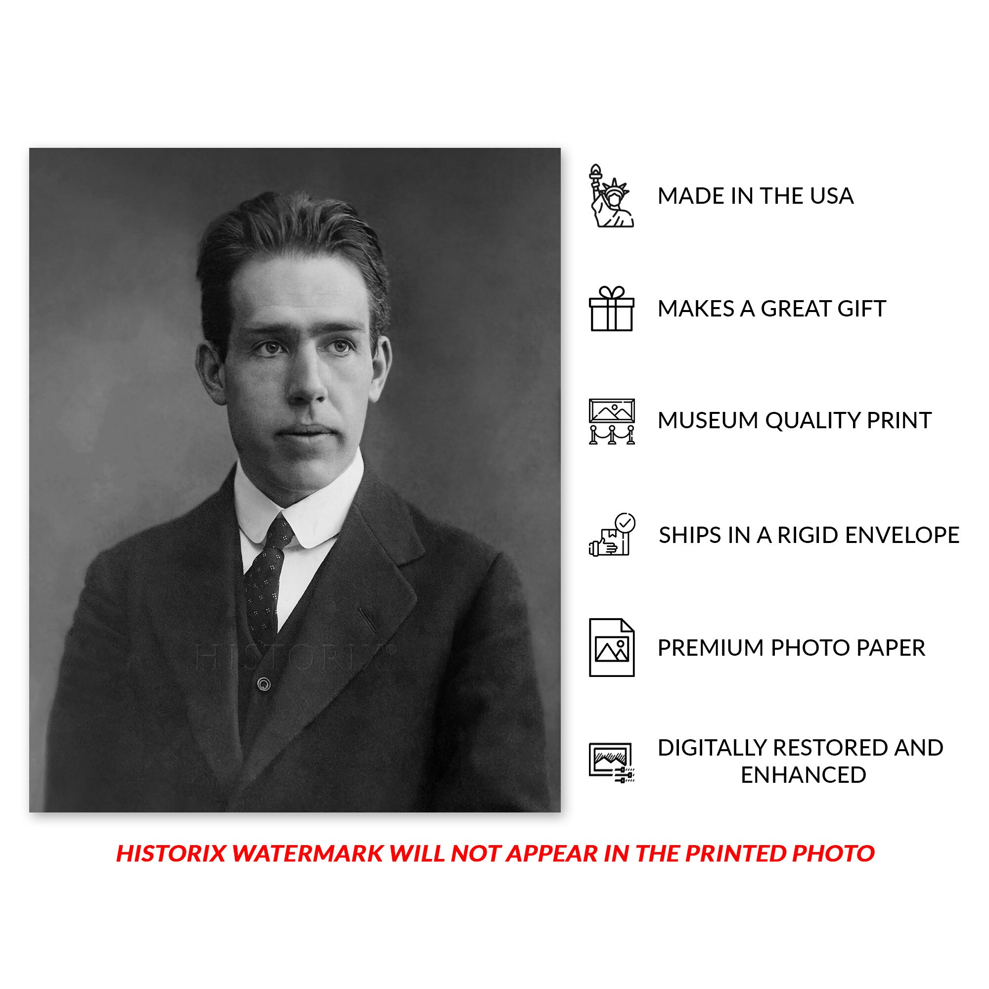 HISTORIX Vintage 1920 Niels Bohr Photo Print Vintage Photo of Physicist ...