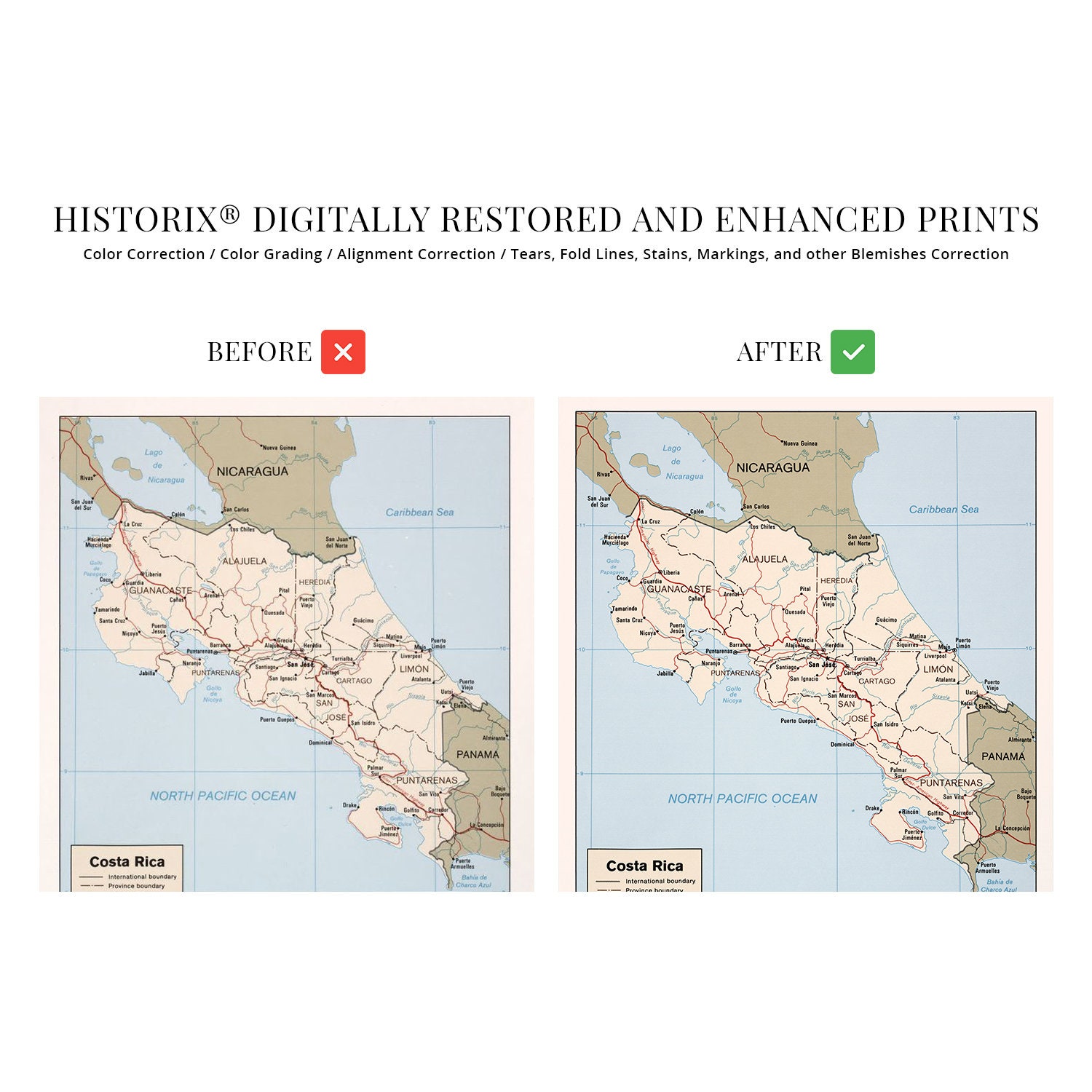 1987 Costa Rica Map Old Wall Map of Costa Rica History Map of San Jose ...