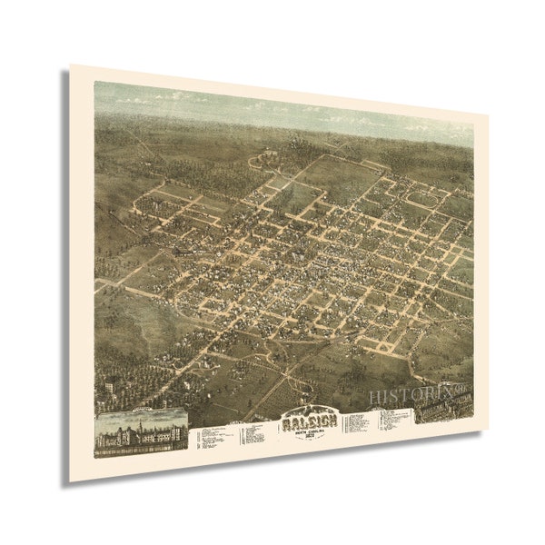 Raleigh Nc Historic Maps - Etsy