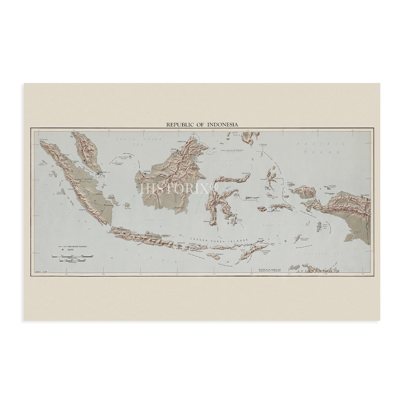 1957 Map of Indonesia Vintage Map Indonesia Wall Art Old | Etsy