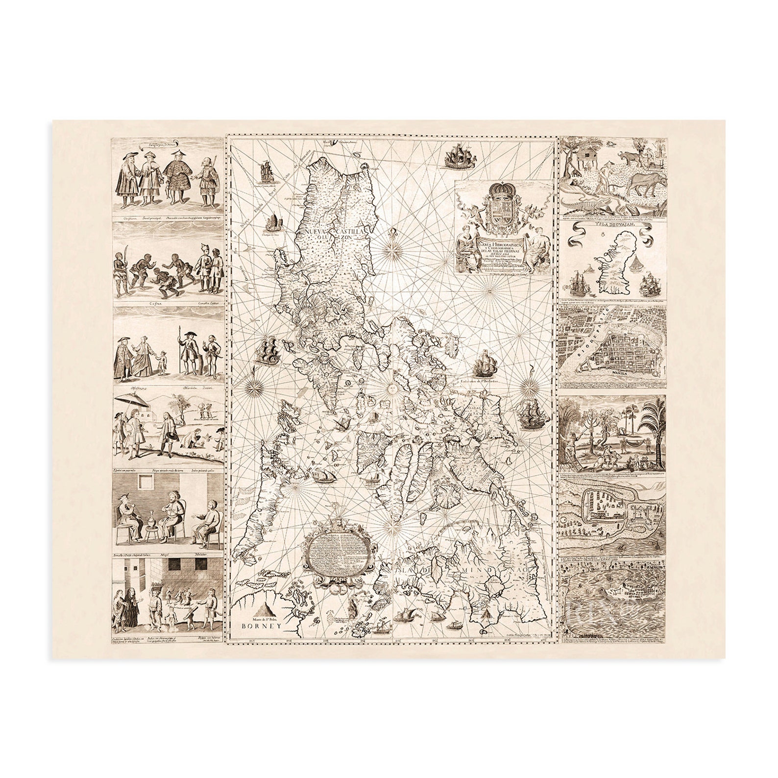 1734 Map of the Philippines Philippines Wall Art Filipino - Etsy