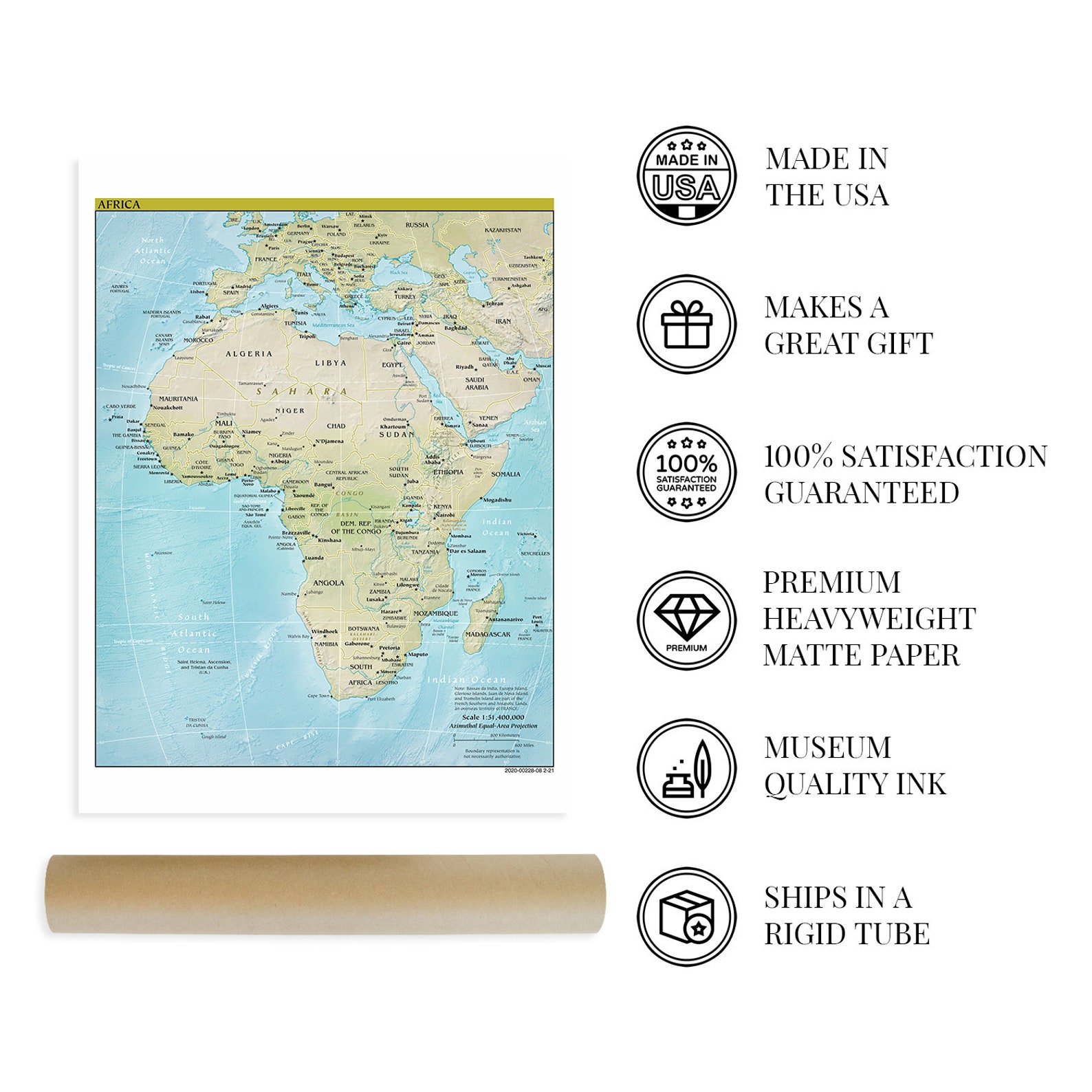 2021 Africa Map - Map of Africa Poster Print - Africa Wall Map - Africa ...
