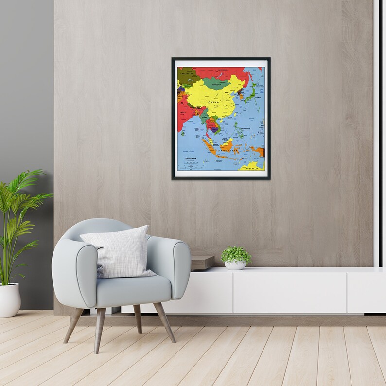 2004 East Asia Map Asia Map Poster East Asia Wall Art - Etsy