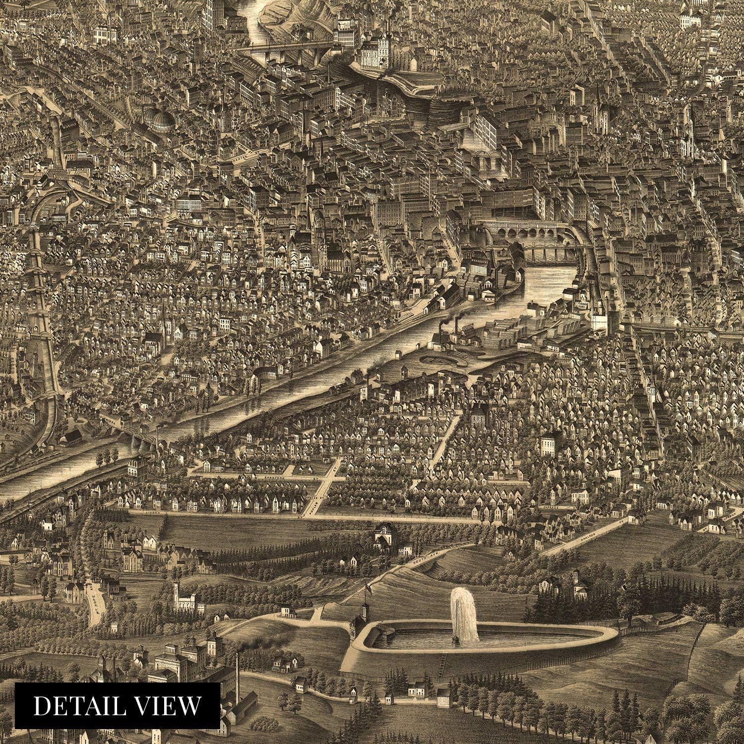 1880 Rochester New York Map - Vintage Map of Rochester NY Wall Art ...