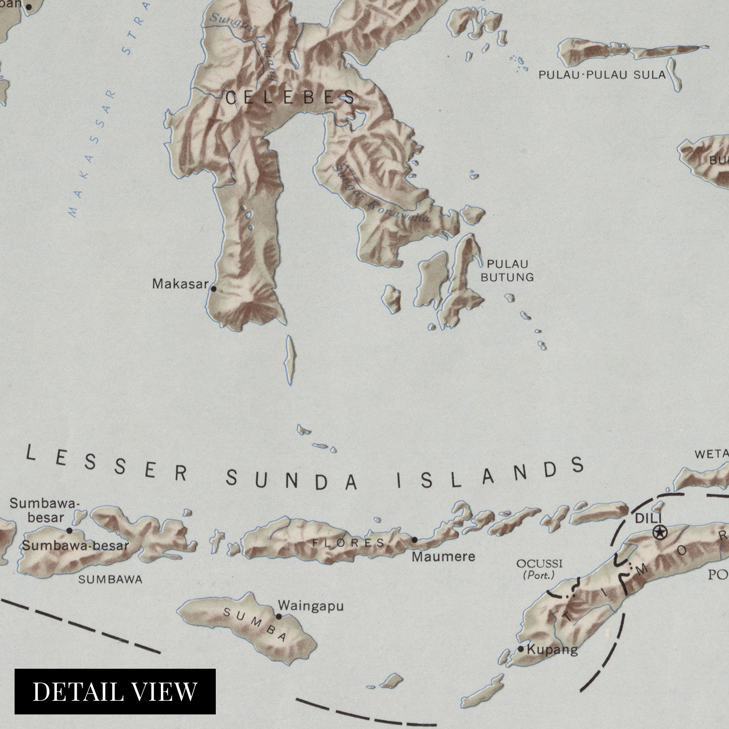 1957 Map of Indonesia - Vintage Map Indonesia Wall Art - Old Republic ...