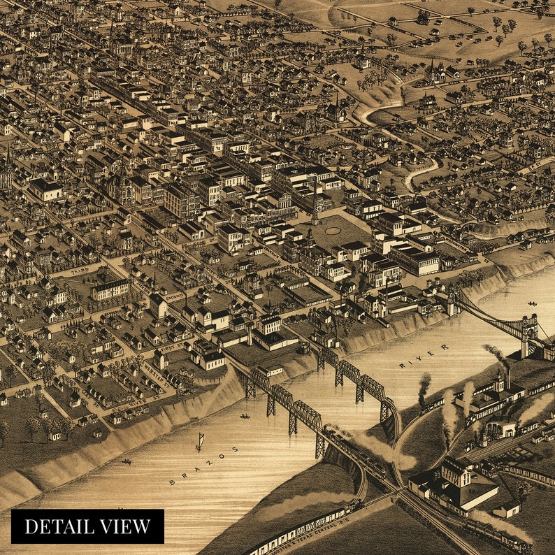 1886 Waco Texas Map - Map of Waco Mclennan County Map - History Map of ...