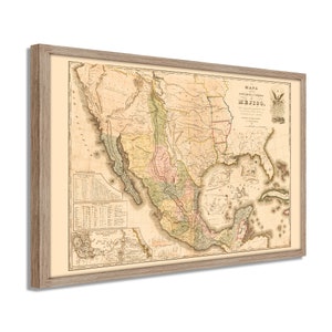 1847 Mexico Map Framed Vintage Mexico Wall Map History Map - Etsy