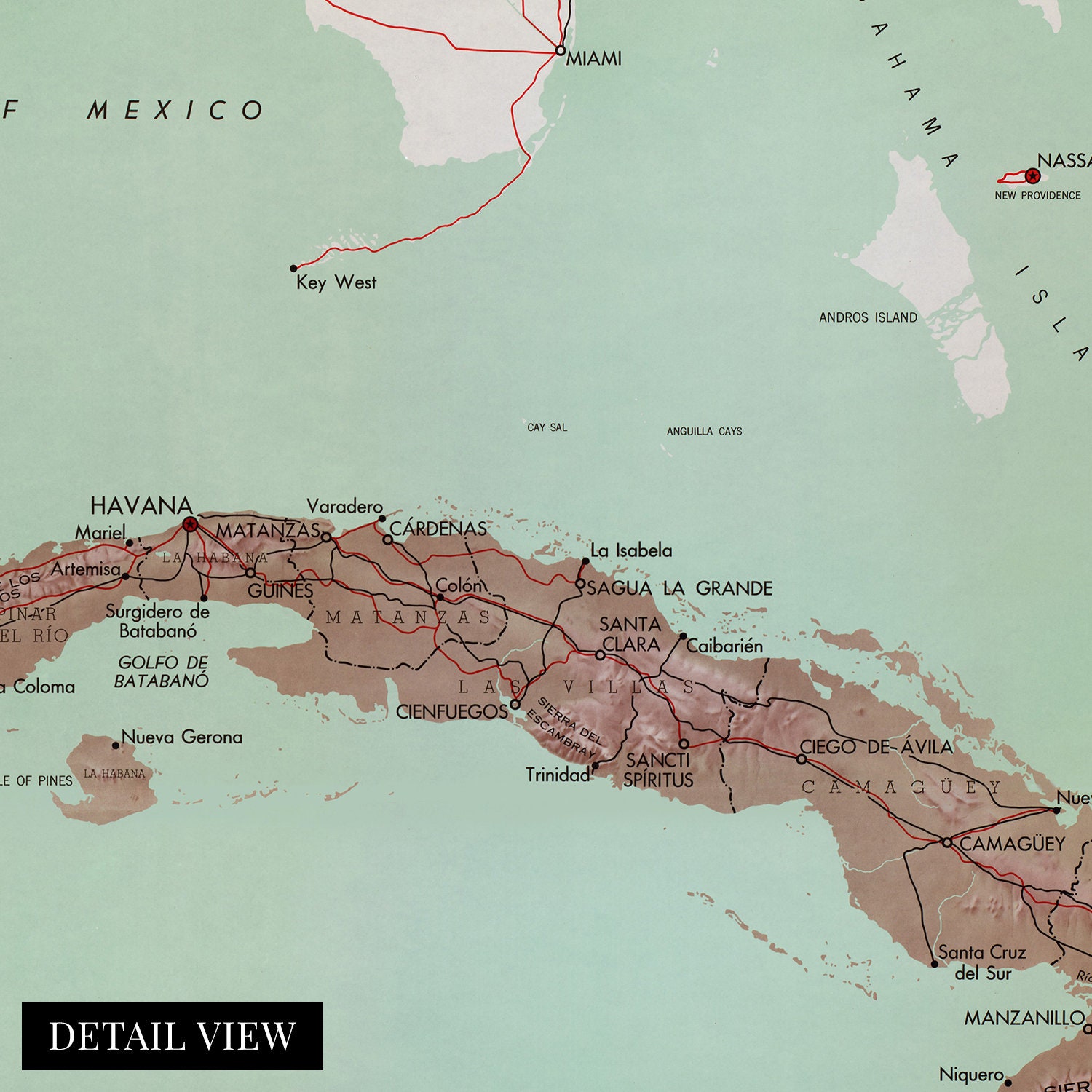 1962 Cuba Map Print - Vintage Map of Cuba Poster - Old Mapa De Cuba ...