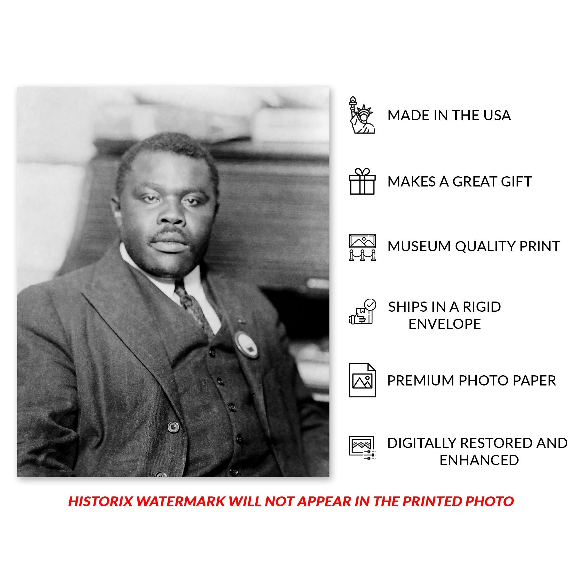 1920 Marcus Garvey Poster Photo - Vintage Photo of Provisional ...