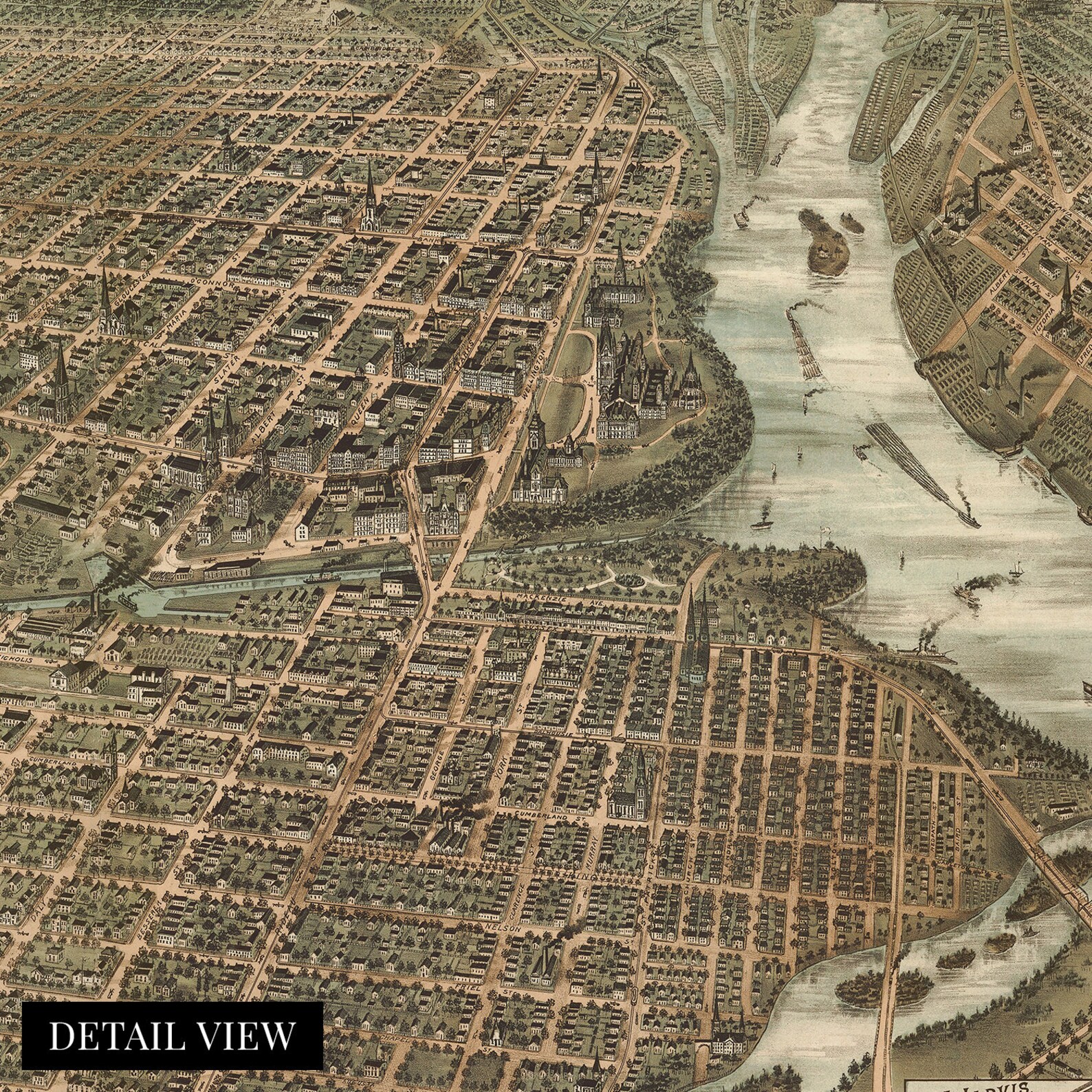 1895 Ottawa Ontario Canada Map Old Map of Ottawa History - Etsy