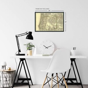 1876 Map of Oregon - Vintage Map of Oregon Wall Art - Oregon Map Print ...