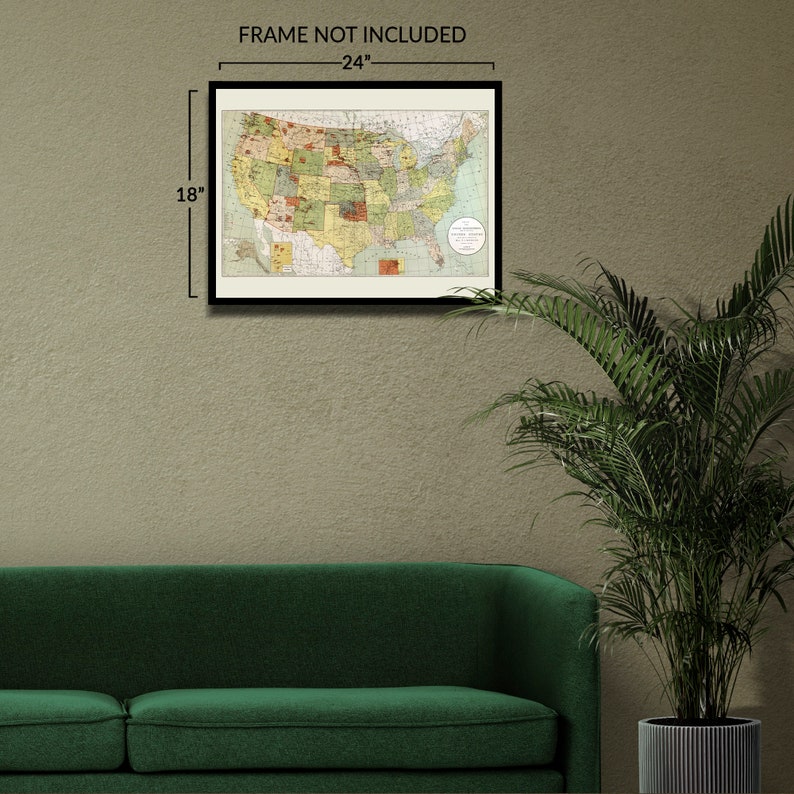 1892 Indian Reservations Map Poster - Old Map of Indian Reservations ...