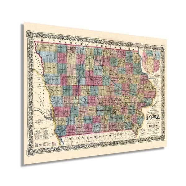 Vintage Geological Map of Iowa - Etsy