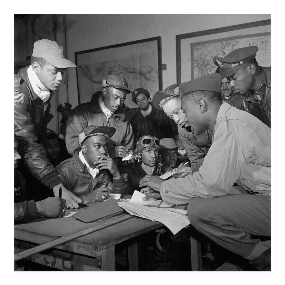 1945 Tuskegee Airmen at Ramitelli Italy Photo Print - Old World War II ...