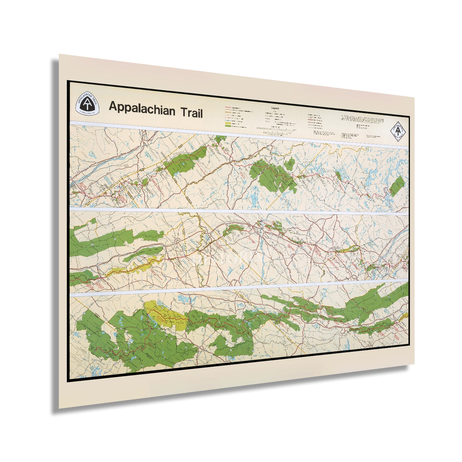 1981 Map of the Appalachian Trail - Old Appalachian National Scenic ...