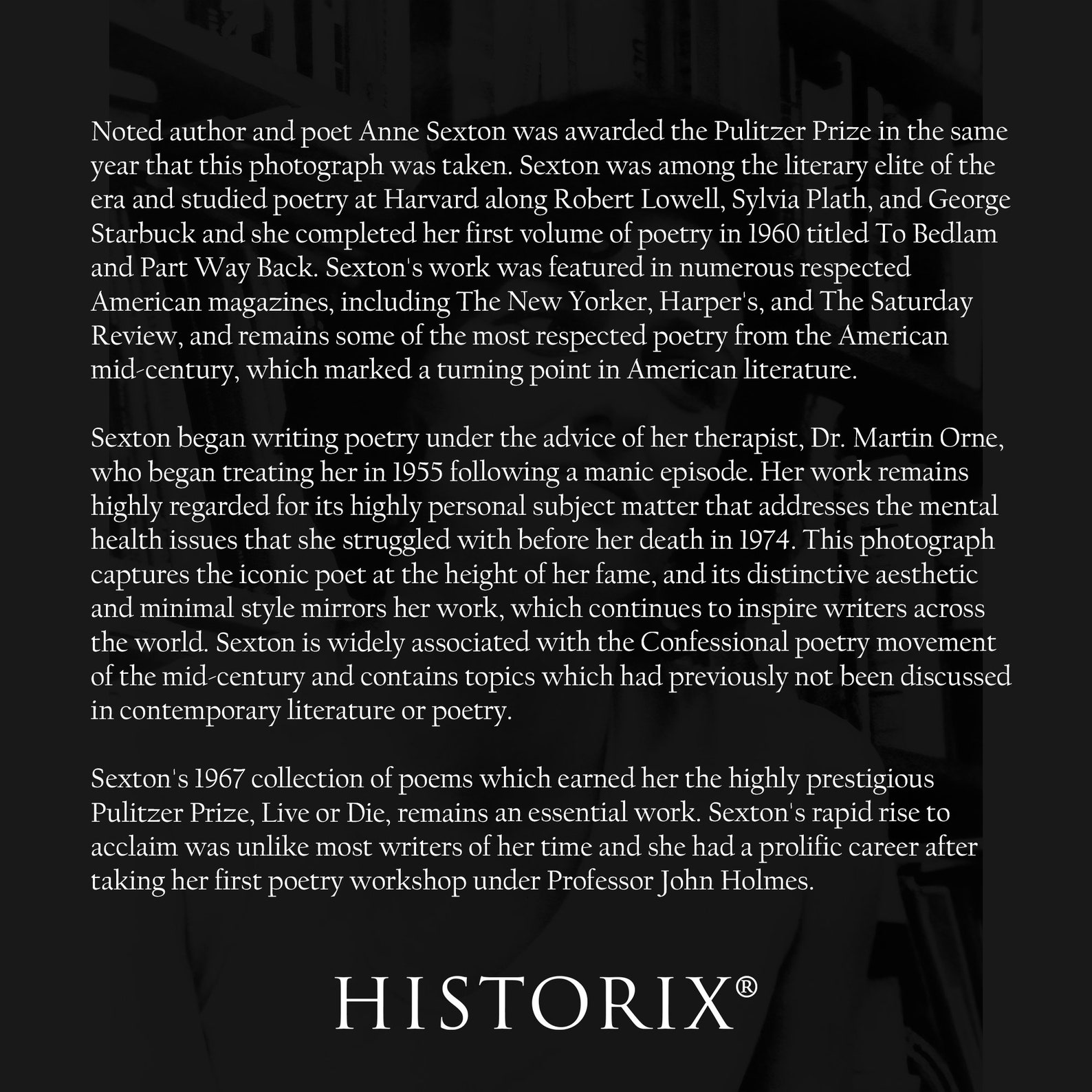 1967 Anne Sexton Photo Print - Old Photo of Poet Anne Sexton Wall Art ...