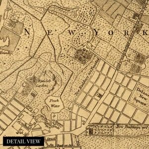 1776 Plan of New York City Map Print - NYC Vintage Map Wall Art - Map ...