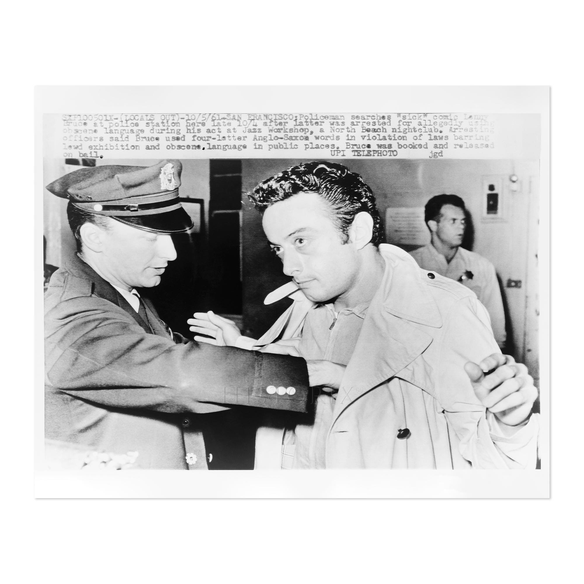 1961 Lenny Bruce Photo Print - the Arrest of Standup Comedian Lenny ...