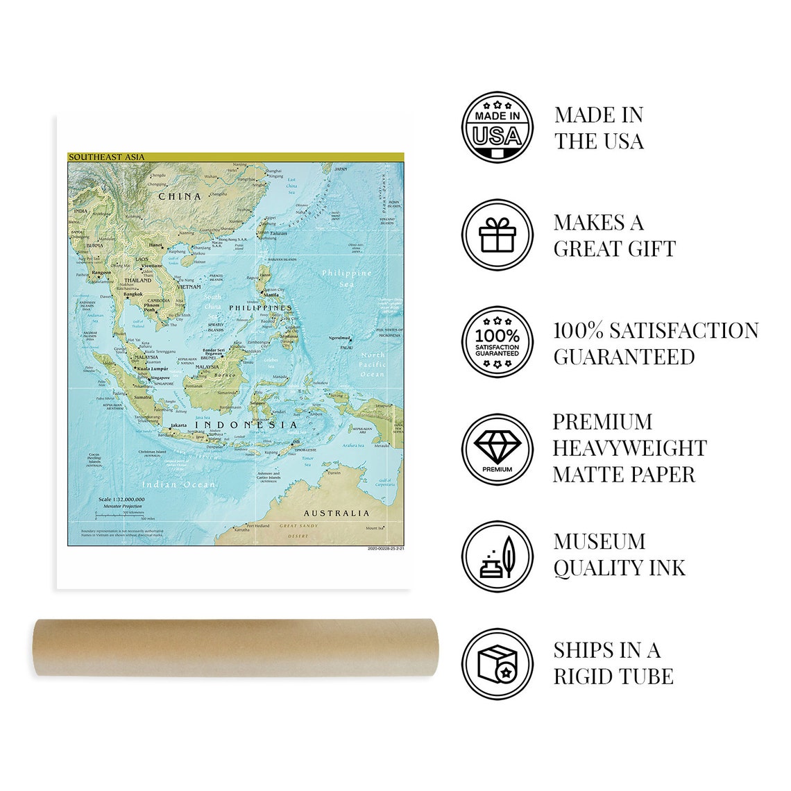 2021 Southeast Asia Map South East Asia Wall Map SE Asia - Etsy