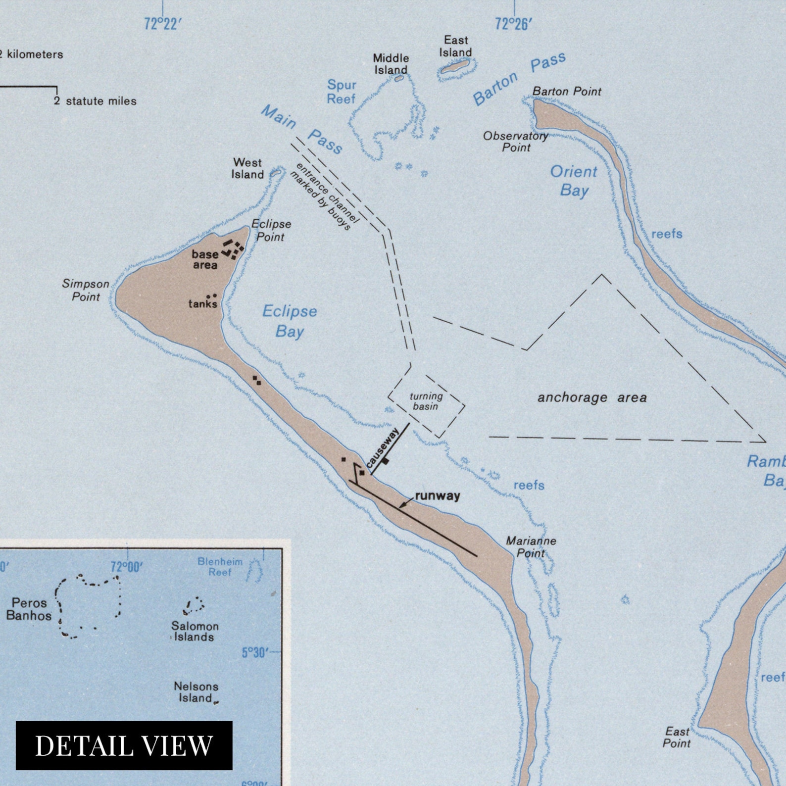 1980 Diego Garcia Map - Vintage Diego Garcia Map - History Map of Diego ...