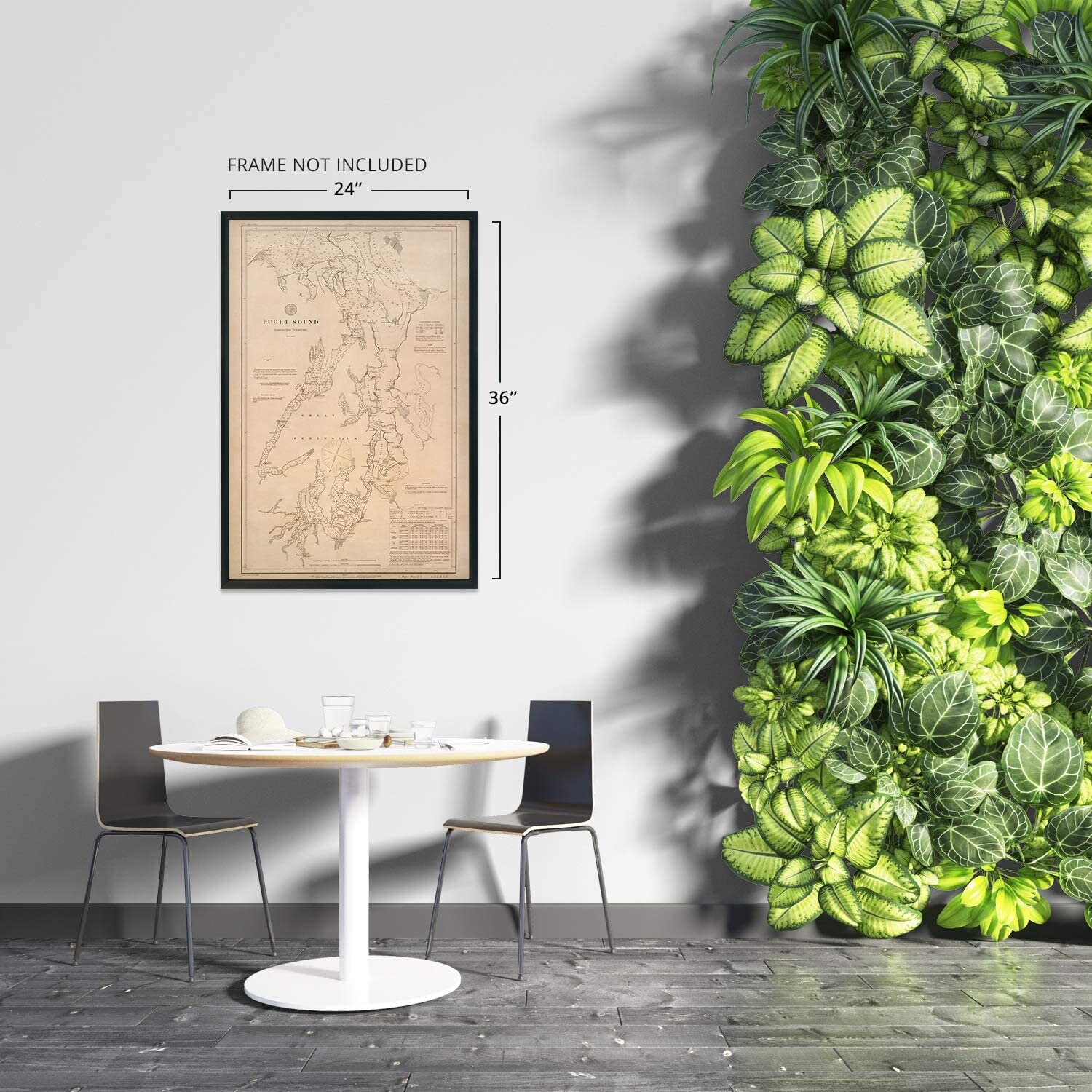 1889 Puget Sound Map Vintage Map of Puget Sound Washington Wall Art ...