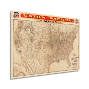 1892 United States Map - Vintage Map of United States Wall Art - Old ...