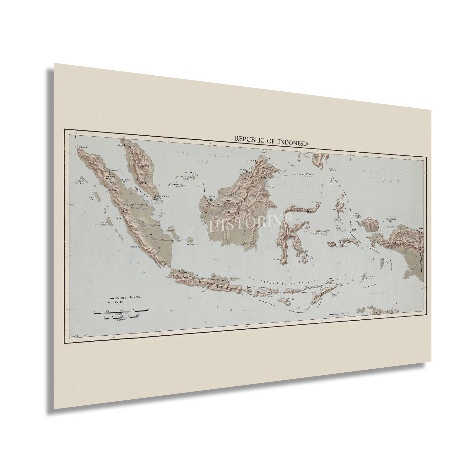 1957 Map of Indonesia Vintage Map Indonesia Wall Art Old Republic of ...