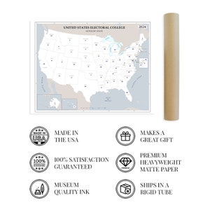 2024 Updated United States Electoral College Votes by State Map Poster ...