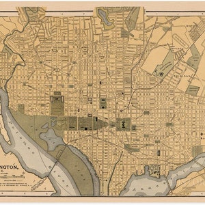 1897 Map of Washington DC Washington DC Vintage Map DC Map - Etsy