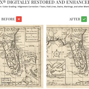 1763 East & West Florida Map - Vintage Map Wall Art - A Map of the New ...