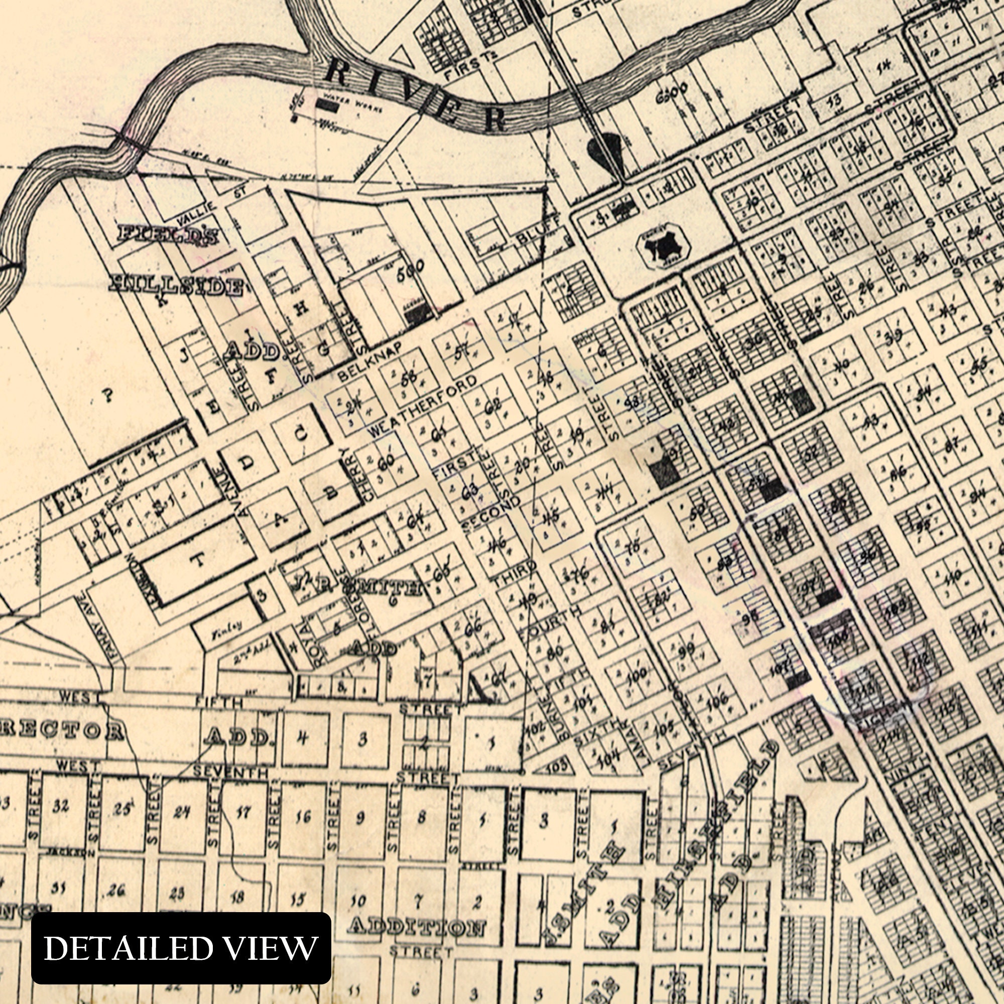 HISTORIX Vintage 1880 Fort Worth Map Print Vintage Map of Fort Worth ...