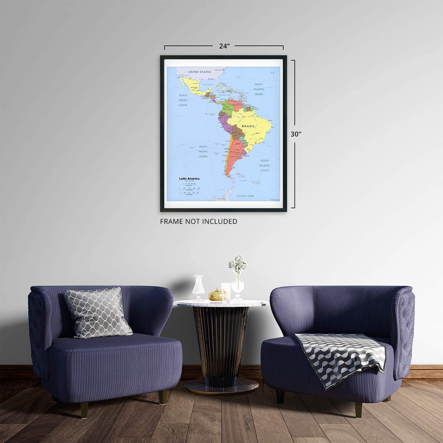 2006 Latin America Map Poster Central and South America Map Latin ...