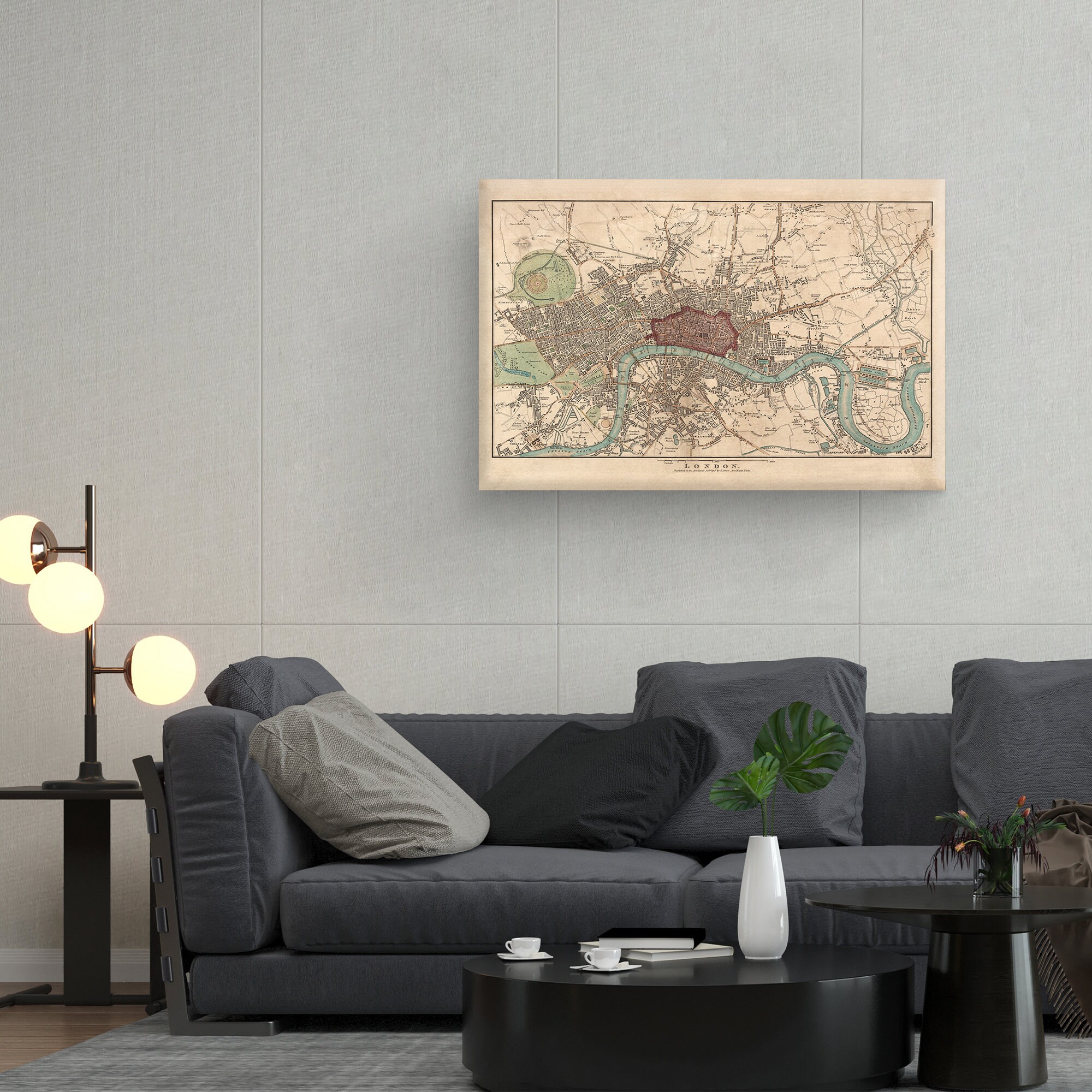 1815 City of London Map Canvas Wrap Vintage London Wall Map - Etsy