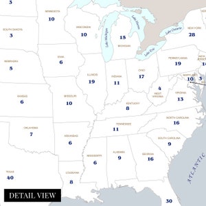 2024 Updated United States Electoral College Votes by State Map Poster ...
