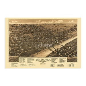 1886 Waco Texas Map Map of Waco Mclennan County Map History Map of Waco ...