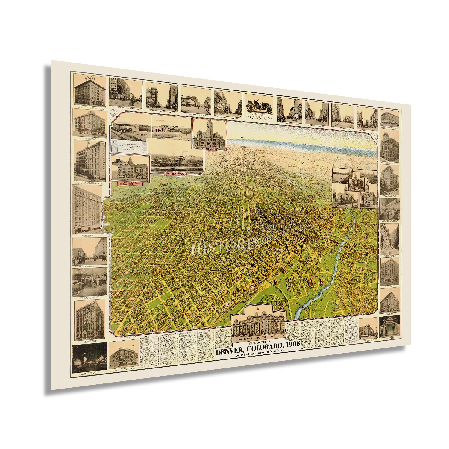 1908 Denver Colorado Map - Vintage Colorado Map - Old Wall Map of ...