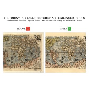 1565 World Map Poster Old Map of the World History Map of the Universal ...